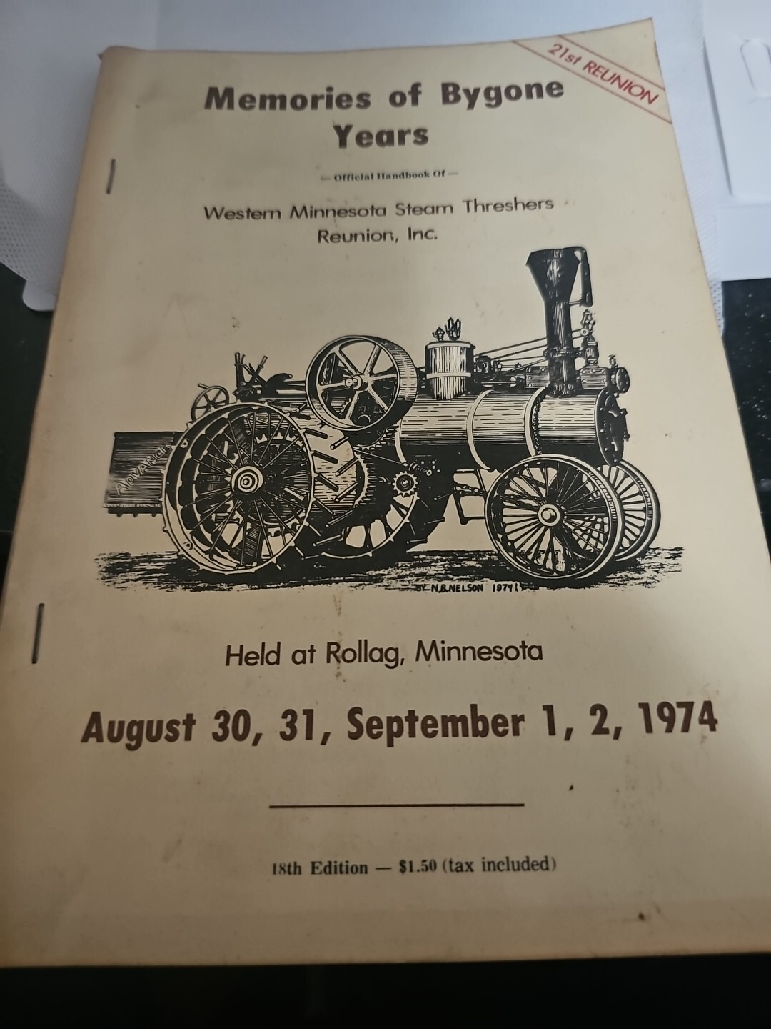 1974 ROLLAG MINNESOTA STEAM THRESHERS REUNION HANDBOOK MEMORIES OF ...