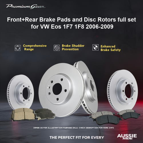 Front+Rear Brake Pads and Disc Rotors full set for VW Eos 1F7 1F8 2006 ...