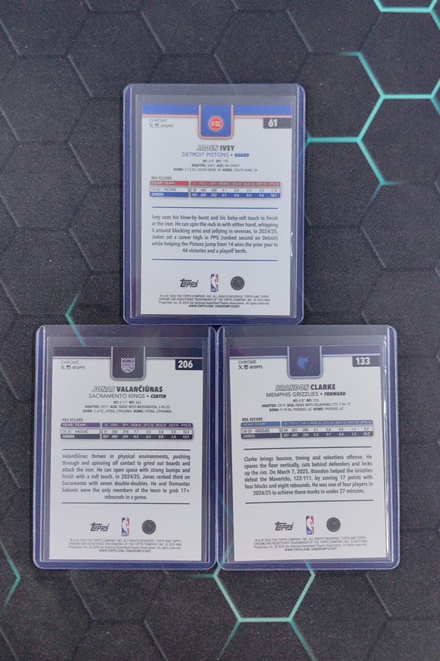 2025 Topps Chrome Valanciunas Clarke Jaden Ivey Blue Refractor /150 ...