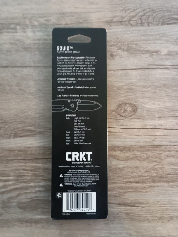 CRKT 2490KSWC SQUID COMPACT EDC FLIPPER KNIFE BLACK STONEWASH | eBay