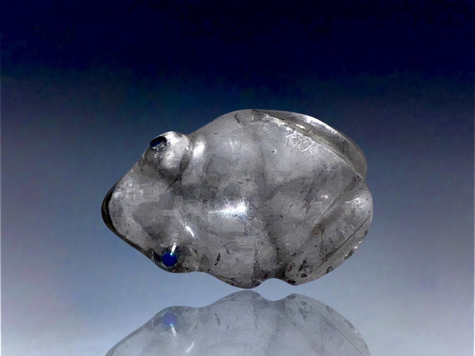 Native American Zuni Carved Selenite Frog Fetish Signed Tyler Quam (d ...