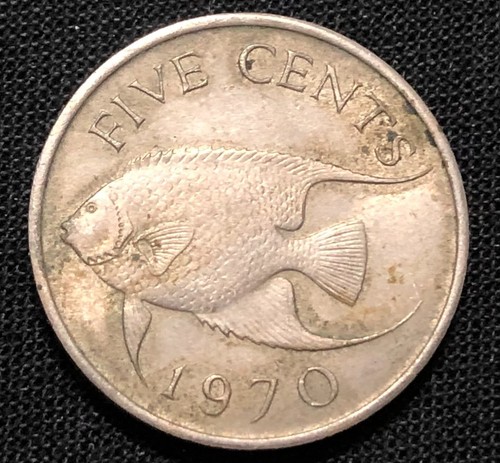 Bermuda 5 Cent 1970. American World Coin. Queen Elizabeth's 2nd ...
