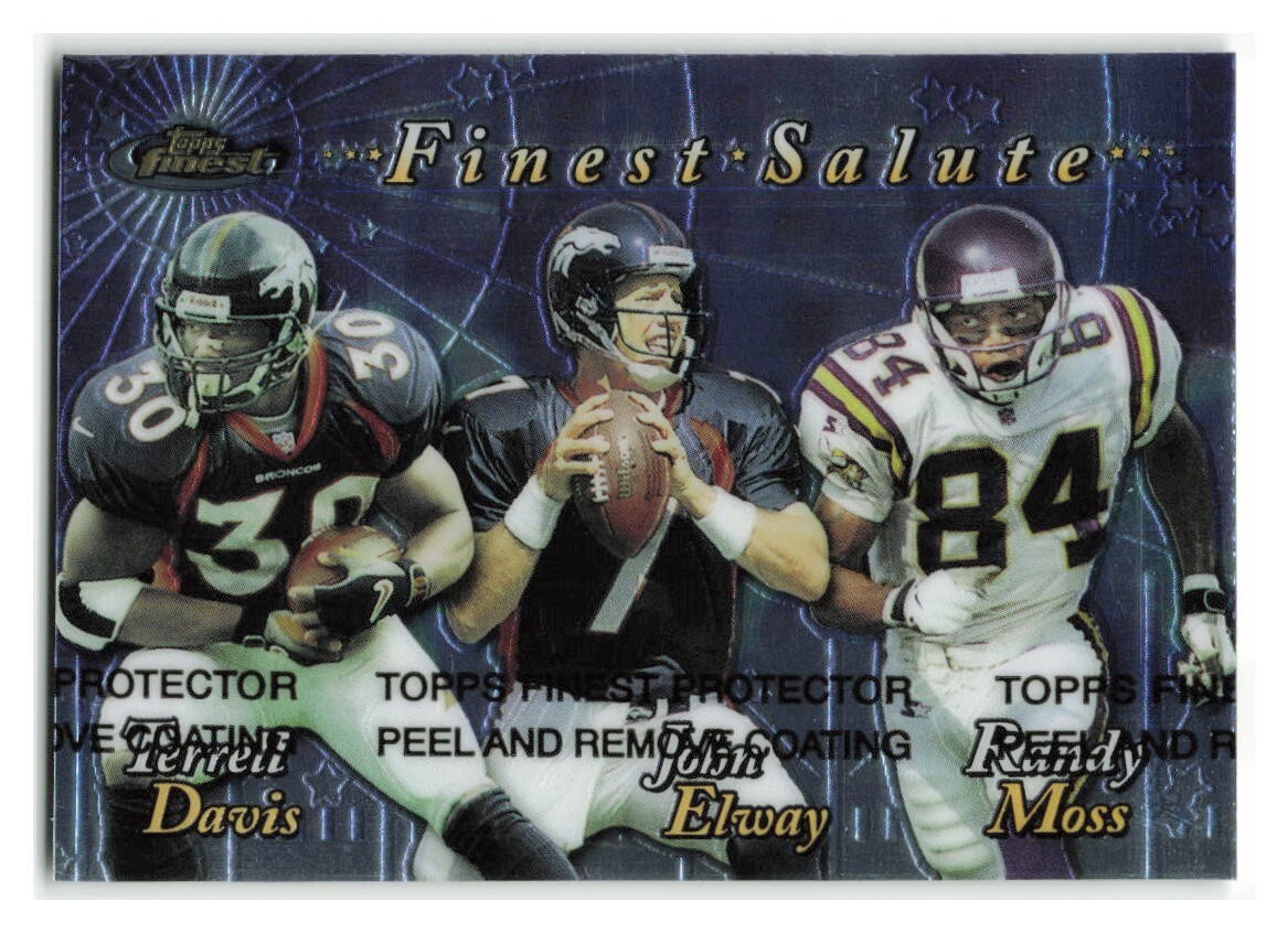 Randy Moss/John Elway/Terrell Davis 1999 Topps Finest Salute Parallel ...