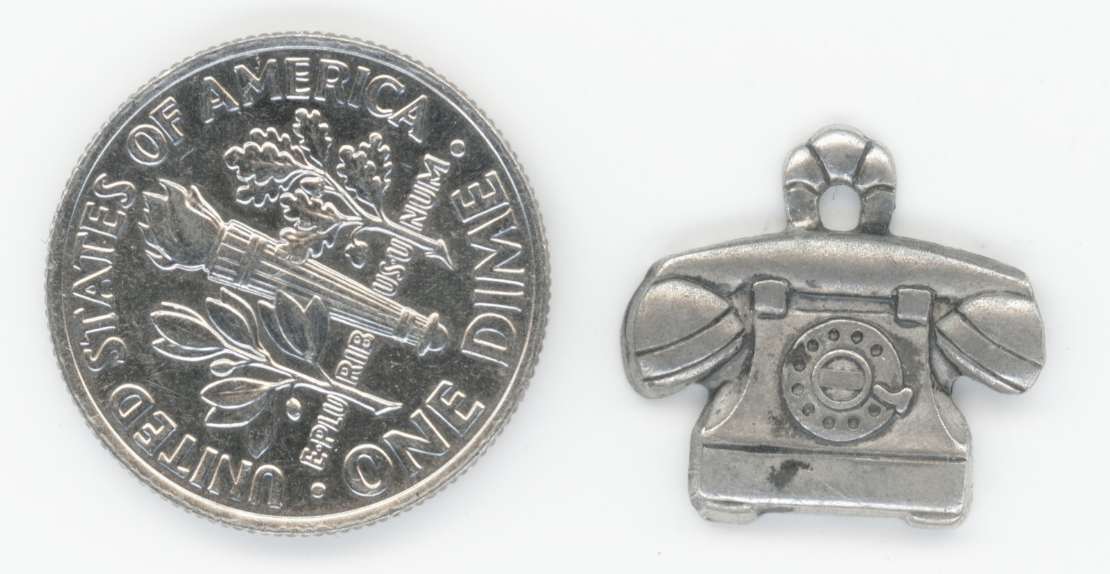 CTO STERLING SILVER OLD FASHION TELEPHONE CHARM PENDANT FINE 925 0831 ...