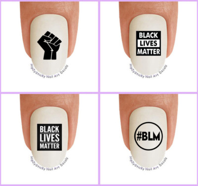 Nail Art #99 "Black Lives Matter" Fist Protest WaterSlide Nail Decals ...