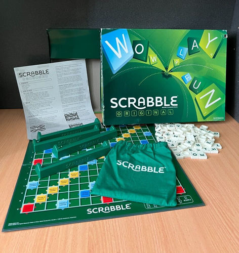 SCRABBLE Original Brand Crossword Game Playing Board 4 Racks Tiles Bag ...
