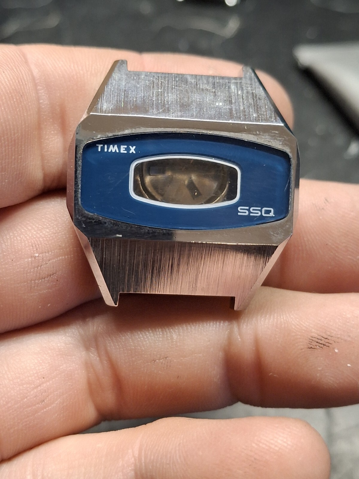 Timex Ssq Blue Dial Vintage 1970s Digital Watch - Gem