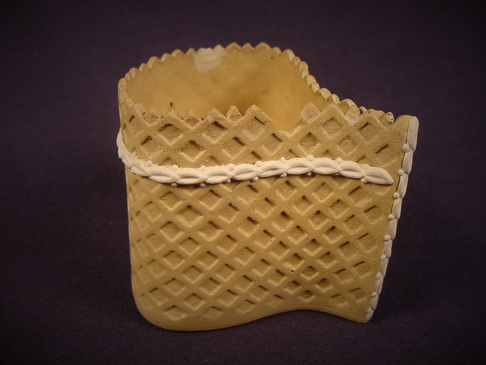 VERY RARE EARLY 1800s WHITE BAND CUSTARD CUP CANEWARE CANE YELLOW WARE ...