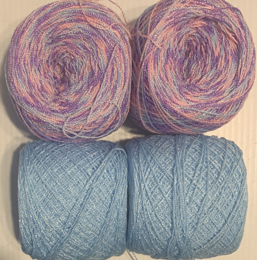 Crystal Lace yarn. Colors 34 and 41. Acrylic/Rayon,900 yards each. 1 ...