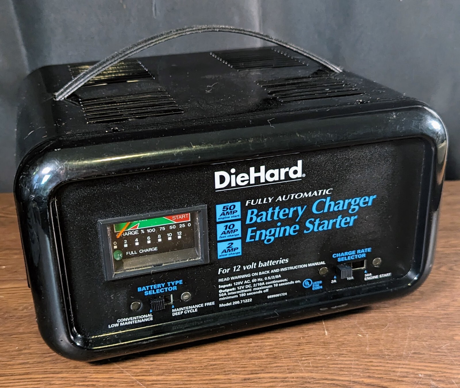DieHard 50 Amp 12 Volt Battery Charger Engine Starter Fully Automatic ...