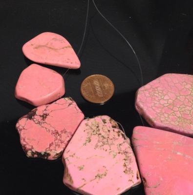 1/2 lbs predrilled pink/red color howlite slabs /20mm-70mm(T293-w8) | eBay