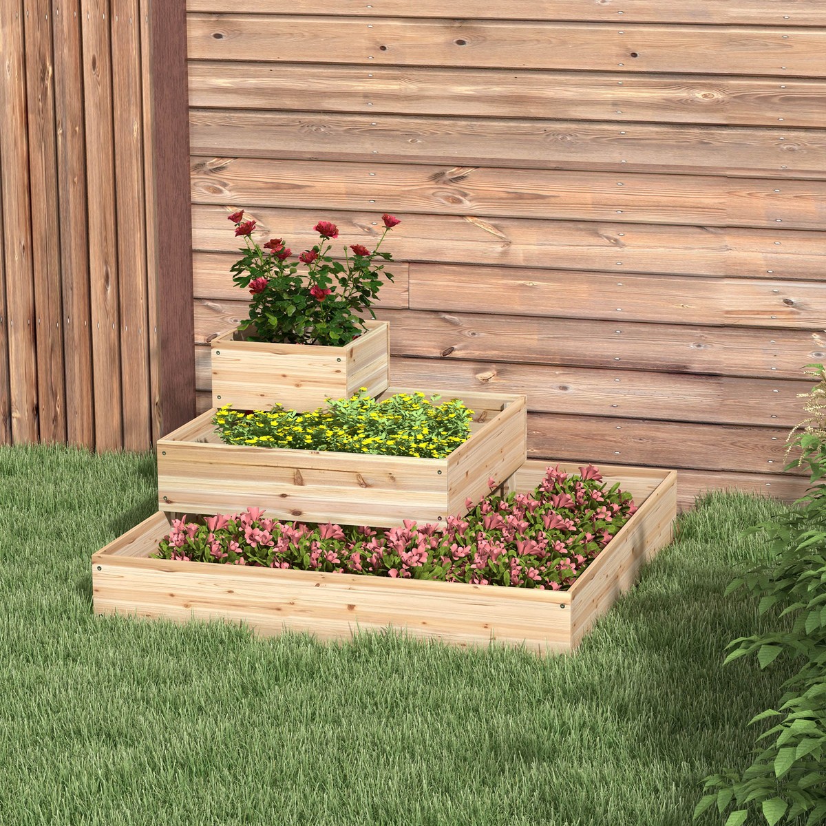 Raised Patio Garden Box Costway Patio Planter Box Wooden Raised Garden
