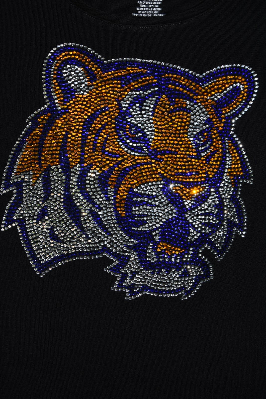 TIGERS Rhinestone Bling Shirt XS S M L XL 2X 3X 4X 5X Blue gold Tiger ...
