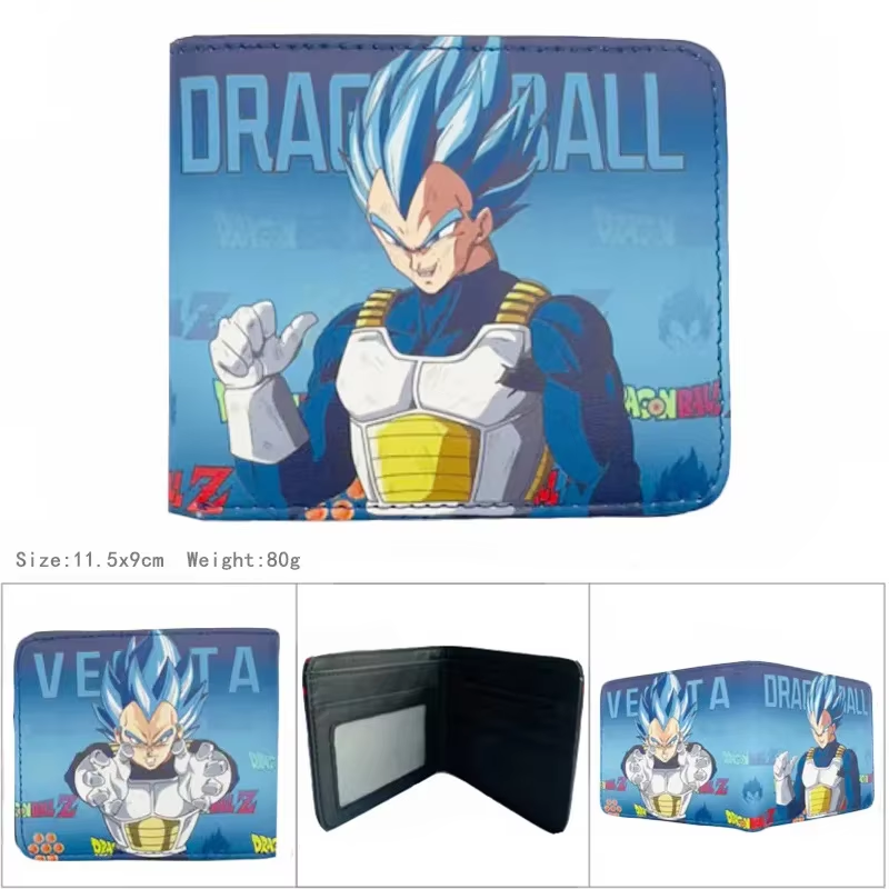 Dragon Ball Short Wallets Goku Vegeta Leather Fold Wallets Portable ...