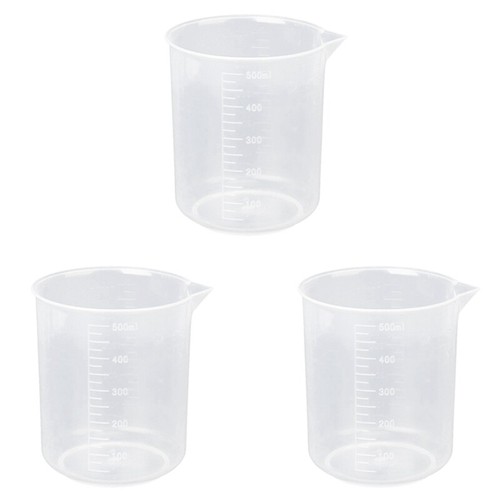 3X 500Ml Becher Gradue en Plastique Transparent K6I46998 6034059778676 ...