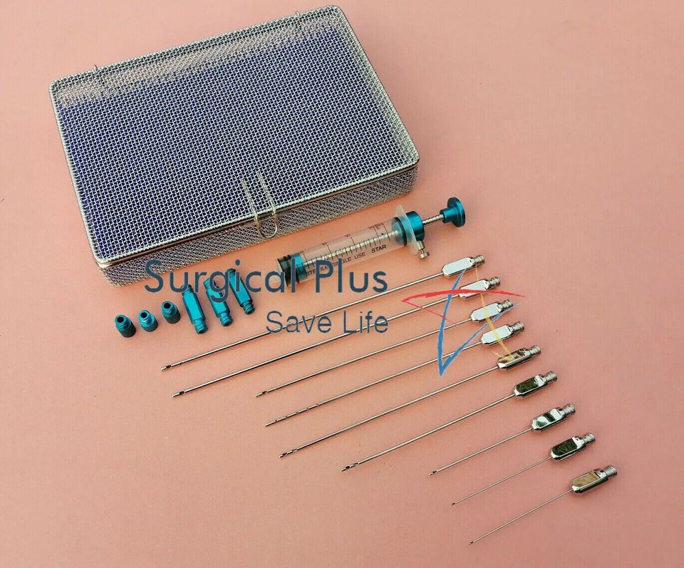 Facial LipoSuction Luer Lock Set Plastic & Cosmetic Fat Grafting Mesh ...