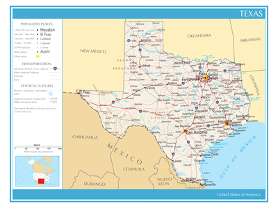 Political Map Of Texas