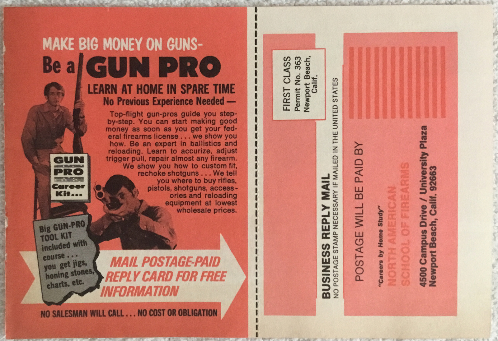 Vintage 1977 Become a Gun Pro Print Ad North American School of ...