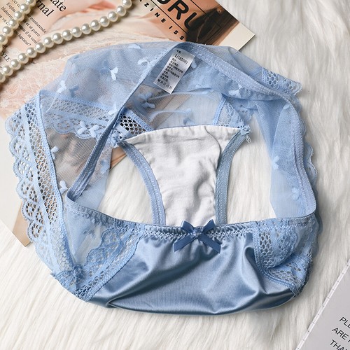 Pack Of 5 Ladies Womens Sexy Satin Panties Full Briefs Lace Sheer Back ...