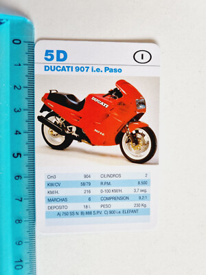 Ducati 907 i.e. Paso Card Rare from Game Motorcycle Fournier Original ...