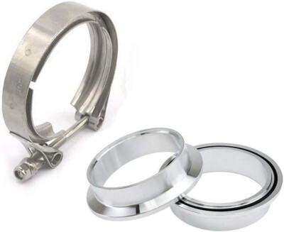 3.5" Inch 89mm V-Band Clamp Flanges Kit Male Female Flange Aluminum | eBay