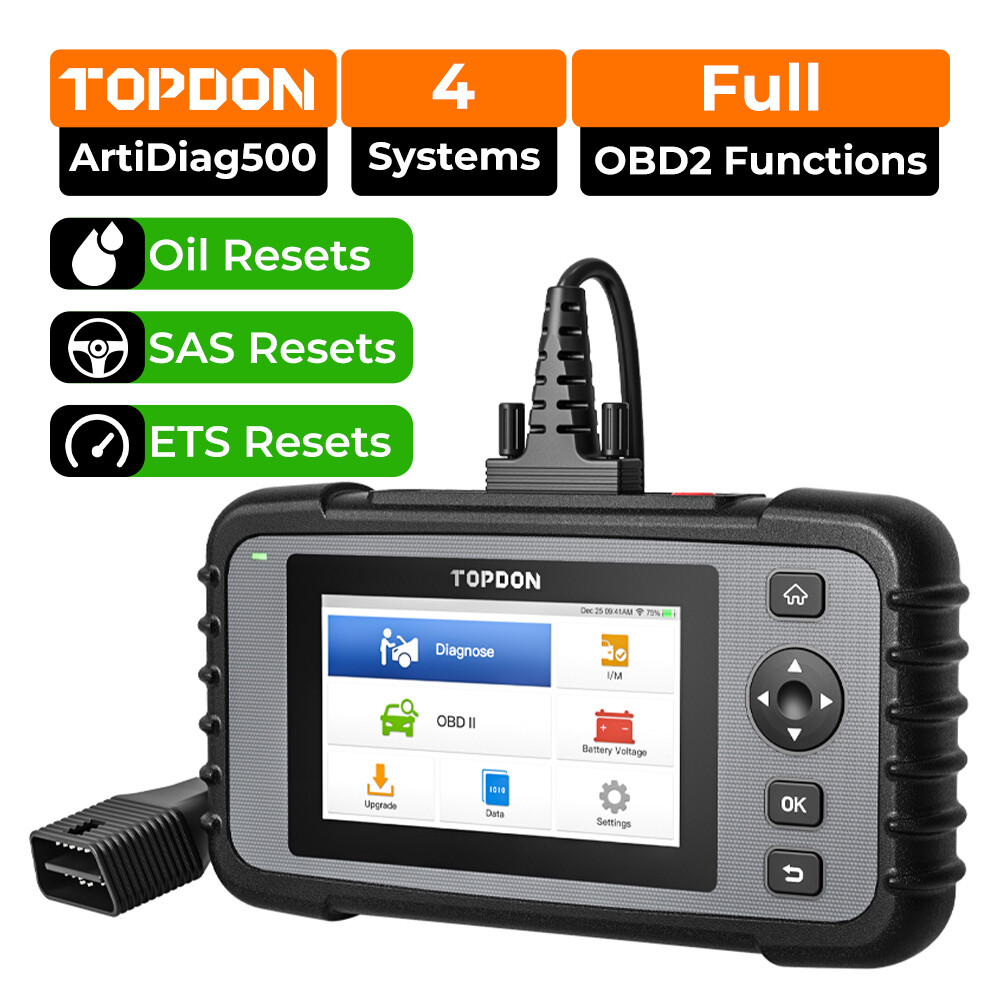 TOPDON AD500 OBD2 Scanner Transmission ABS SRS Code Reader Diagnostic ...