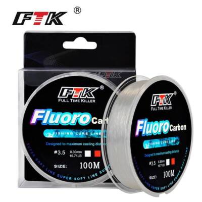 FTK Fluorocarbon Leader LRF 100m Fluoro Fishing Line 4.13-34.32lb Clear ...