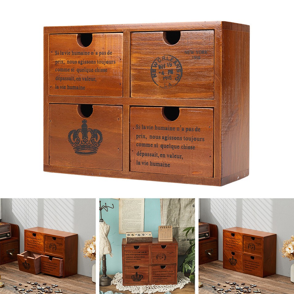 Multi Drawers Wooden Storage Cabinet Cupboard Display Shelf Wall ...