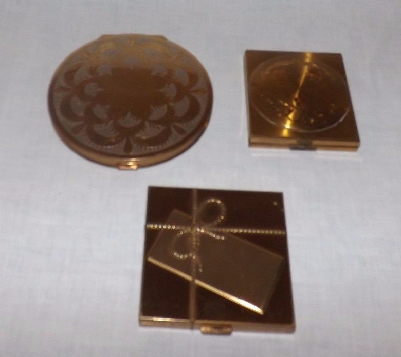(Group of 3) Vintage Gold Face Powder COMPACTS (American Beauty) | eBay