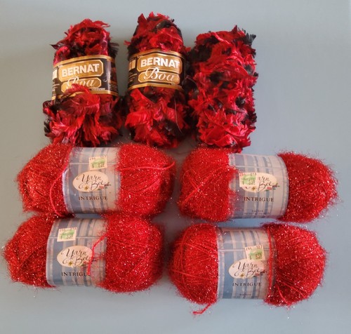 Fancy Red Bundle - Yarn Bee Intrigue True Love (4) & Bernat Boa ...