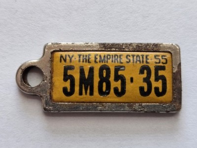 1955 New York Tag DAV Keychain License Plate 5M85-35 | eBay