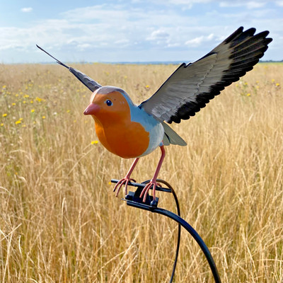 Rocking Robin Balancing Bird Rocker Garden Ornament Decoration Stake ...