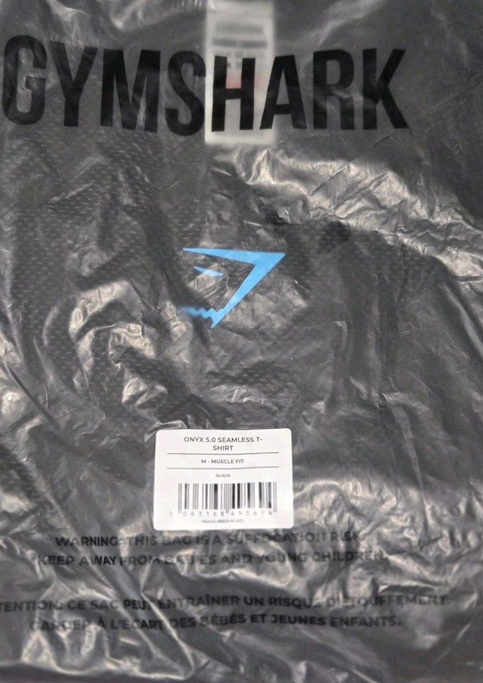 Gymshark Onyx Black/Onyx Grey V5 5.0 Seamless T-Shirt - MEDIUM | eBay