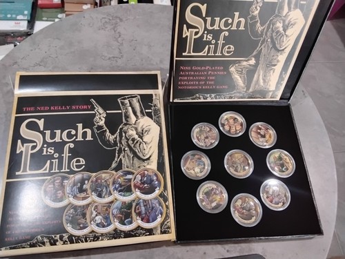 Such Is Life Ned Kelly Colourized Coins Box Set 9 Penny Coins Gold ...