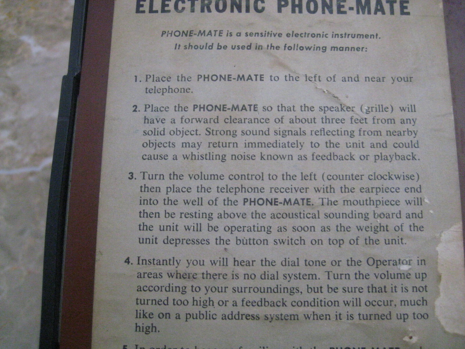 Vintage 1959 Bakelite Electronic Phone-Mate by Accurate Electronics ...