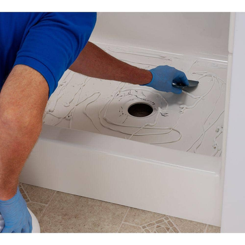 NEW White Shower Floor Repair Inlay Kit 22in W x 40in L Fix Shower ...