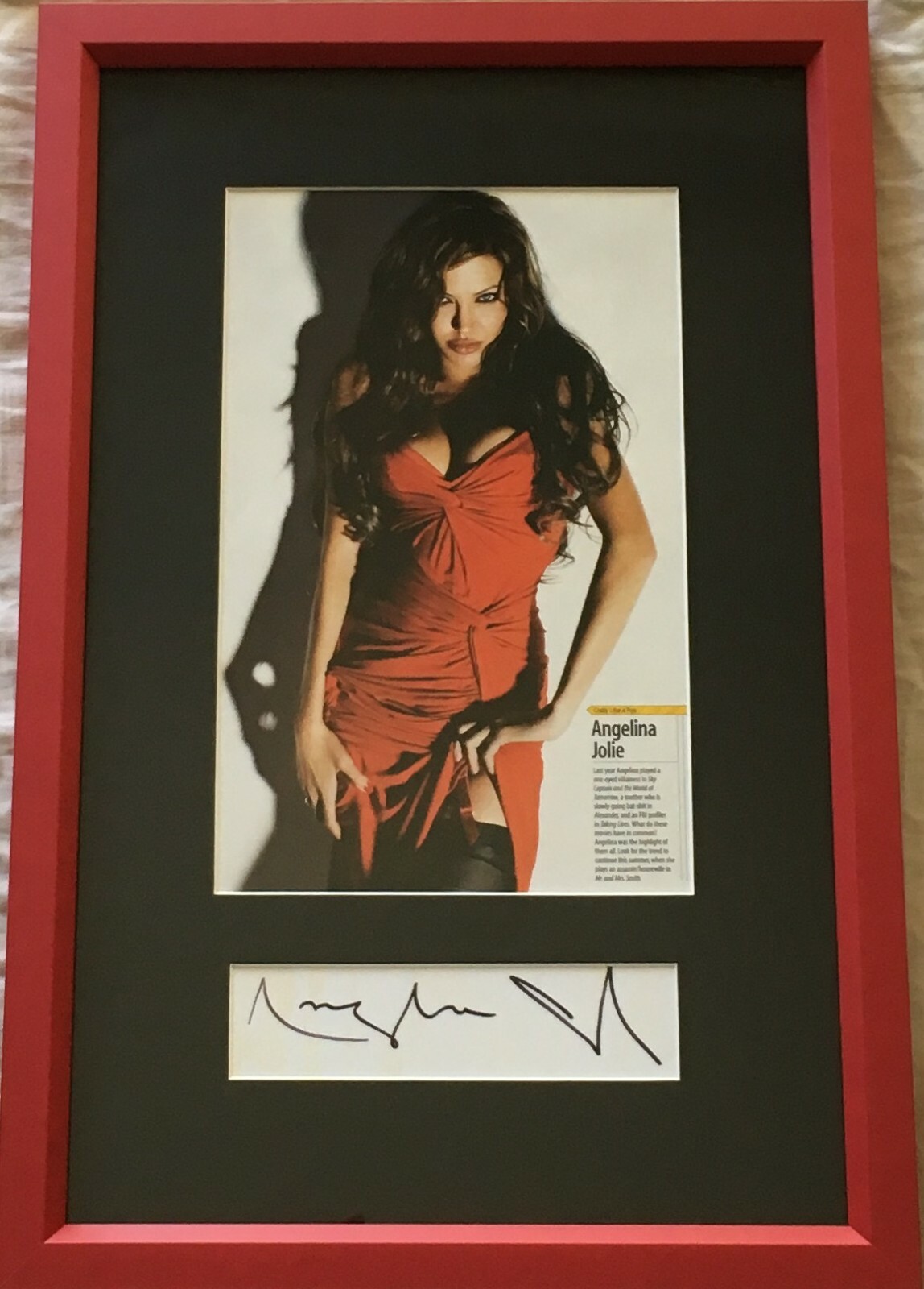 Angelina Jolie signed autographed autograph framed with sexy magazine ...
