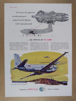 1954 Douglas YC-124B Globemaster vintage print Ad | eBay