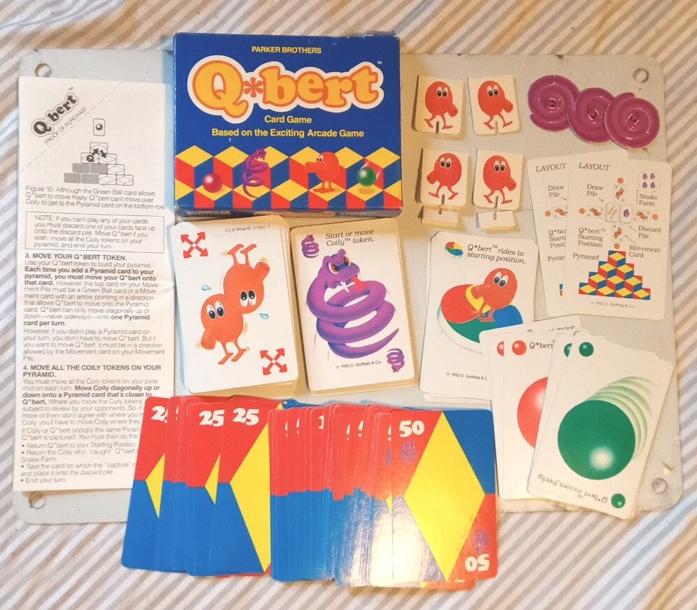 Vintage 1983 Qbert Card Game Parker Brothers Based on the Arcade ...