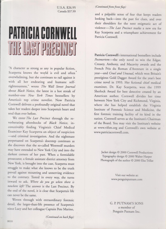 The Last Precinct by Patricia Cornwell (Kay Scarpetta serie) (Hardcover ...
