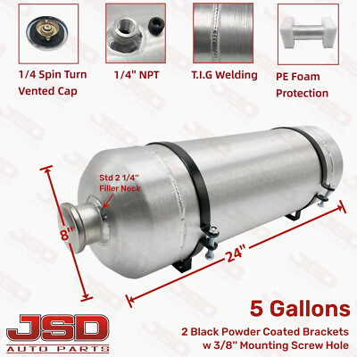 8''x24'' 5 Gallons 1/4 NPT Vertical Gas Tank Round Fuel Tank Cell ...