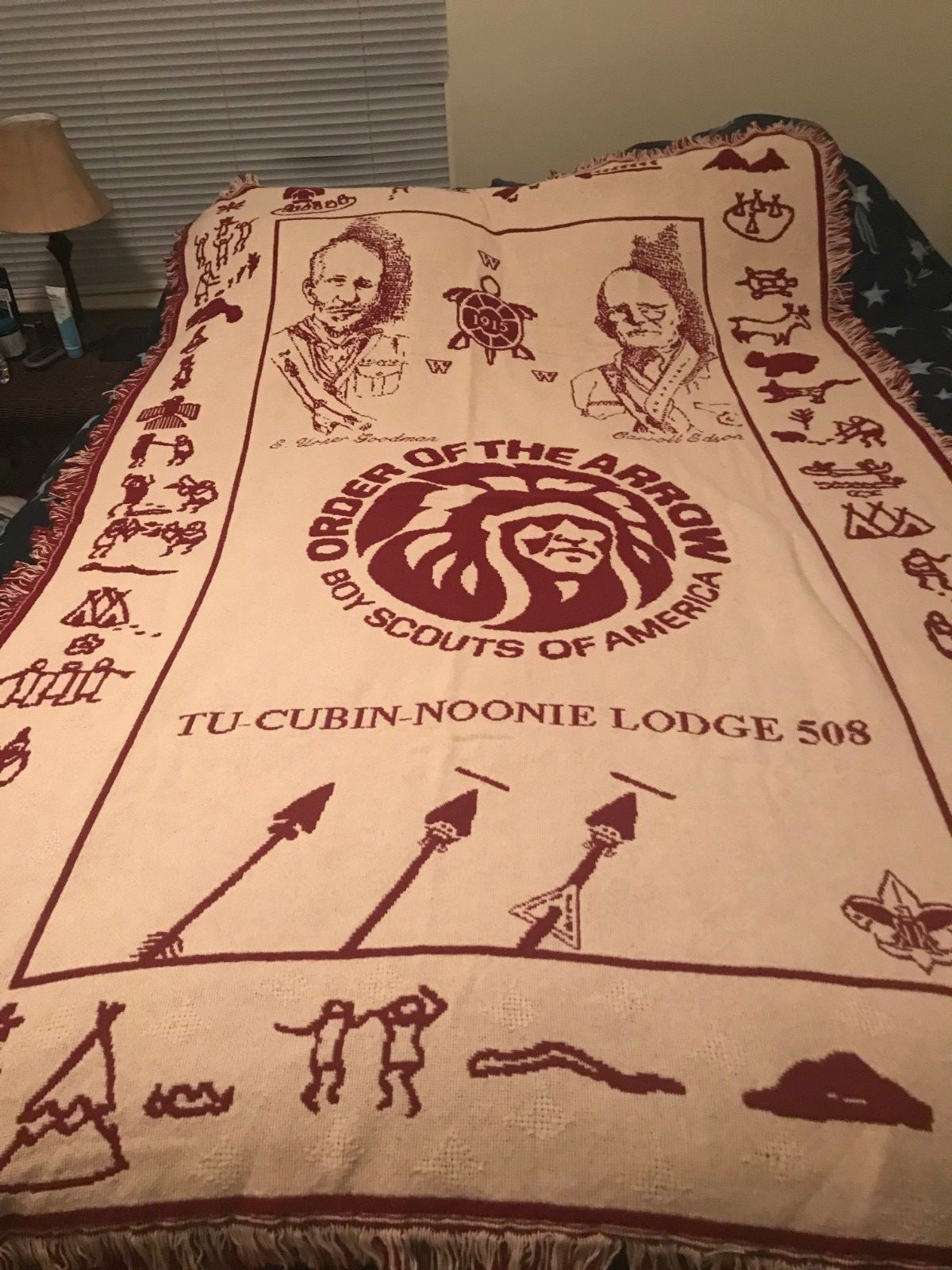 TU-CUBIN-NOONIE LODGE 508 BSA 520 OA LEGEND VIGIL HONOR BLANKET 1980'S ...