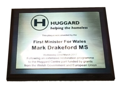 Personalised Building Opening Plaque & Backing Board Engraved Gift With ...