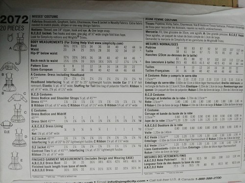 Marin Pompier Catwoman Costume 14 16 18 20 22 Simplicity 2072 Couture ...