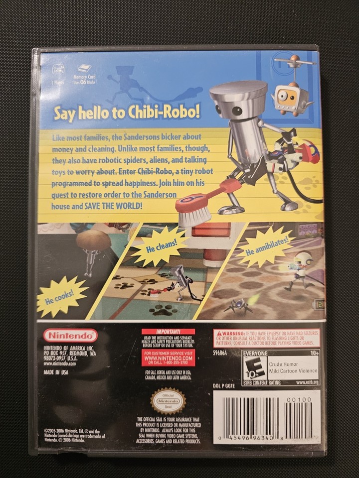 Chibi-Robo Nintendo GameCube Good Disc Game Case No Manual Authentic ...