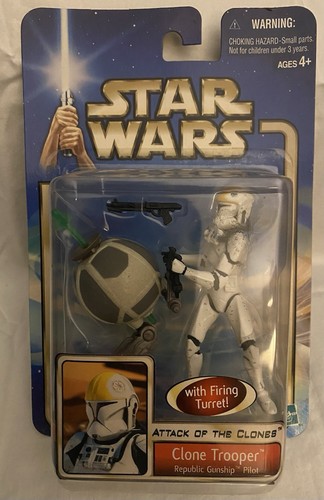 2002 Star Wars Clone Trooper Republic Gunship Pilot & Turret AOTC MIB ...