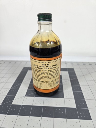 RARE BRER RABBIT NEW ORLEANS MOLASSES 1PT 8oz SIZE BOTTLE ORANGE LABEL ...
