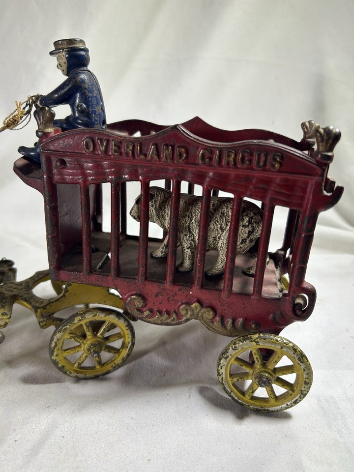 Antique Kenton Cast Iron Overland Circus Wagon Toy Complete and Nice ...