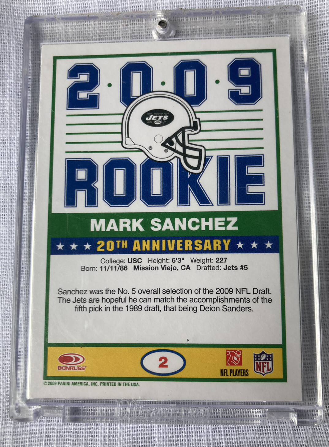 🏈2009 Score Inscriptions Mark Sanchez Auto Rc Rookie CardNY Jets NYJ ...