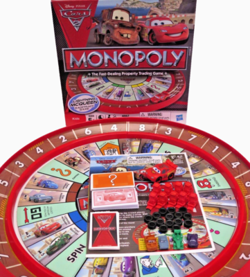 Disney Pixar Cars 2 Monopoly Lightning Mcqueen Racetrack Game For Sale